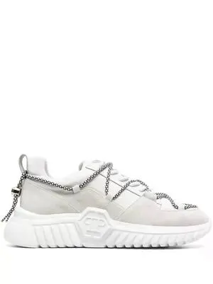 Philipp Plein Suede Panelling Low-top Sneakers - White
