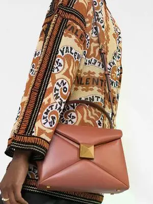 Valentino Garavani Leather Stud Bag - Brown