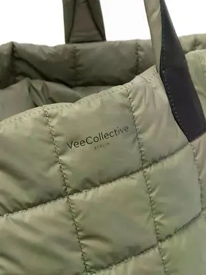 VEECOLLECTIVE Quilted Recycled Nylon Tote Bag - Green