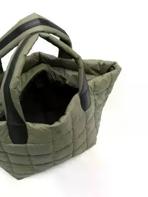 VEECOLLECTIVE Quilted Recycled Nylon Tote Bag - Green