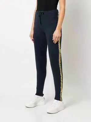 MADISON MAISON Cashmere Trousers With Side Stripe Detail - Blue