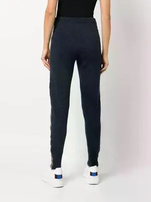 MADISON MAISON Cashmere Trousers With Side Stripe Detail - Blue