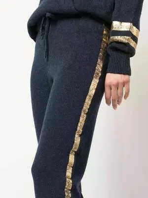 MADISON MAISON Cashmere Trousers With Side Stripe Detail - Blue