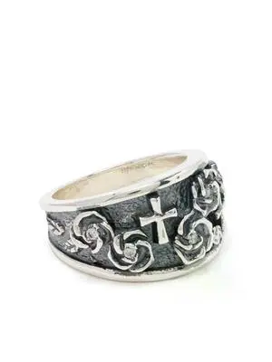 Yohji Yamamoto Oxidized -tone Rose Ring - Silver