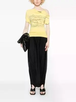 ALAINPAUL Printed Elasticated-straps T-shirt