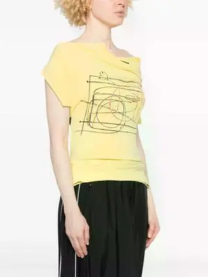 ALAINPAUL Printed Elasticated-straps T-shirt