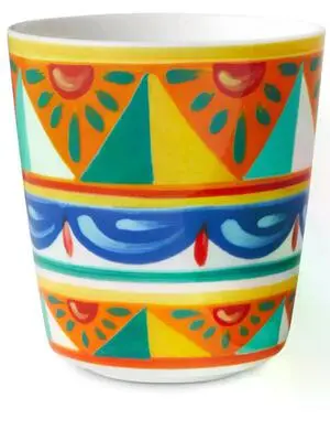 Dolce & Gabbana Geometric-pattern Porcelain Glass - Orange