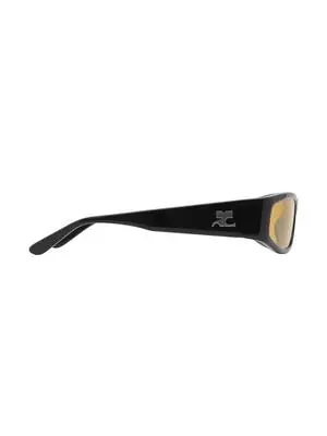 COURREGES Tech Rectangle-frame Sunglasses - Black