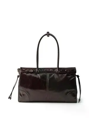 Prada Bonnie Large Leather Handbag - Brown