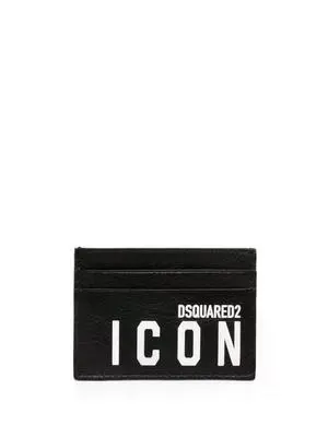 Dsquared2 Icon Logo-print Leather Card Holder - Black