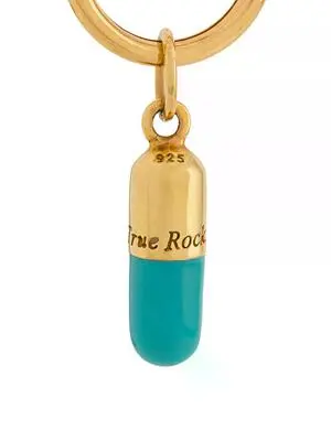 TRUE ROCKS 18k Gold-plated Silver Pill Hoop Earring - Blue