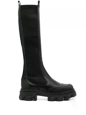 GANNI Knee-high Chelsea Boots - Black