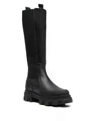 GANNI Knee-high Chelsea Boots - Black