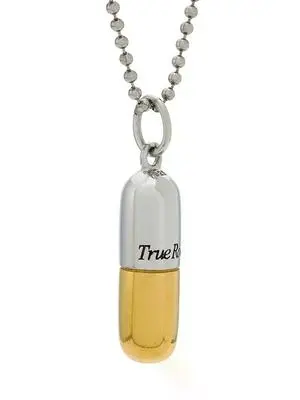 TRUE ROCKS Small Pill Pendant Necklace - Metallic