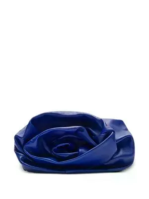 Burberry Ruched Leather Clutch Bag - Blue