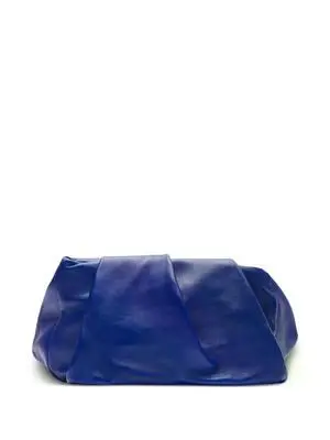 Burberry Ruched Leather Clutch Bag - Blue