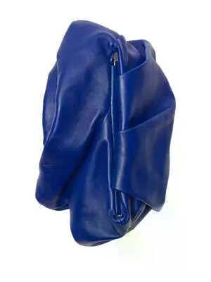 Burberry Ruched Leather Clutch Bag - Blue