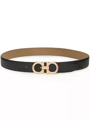 FERRAGAMO Gancini Leather Belt - Neutrals