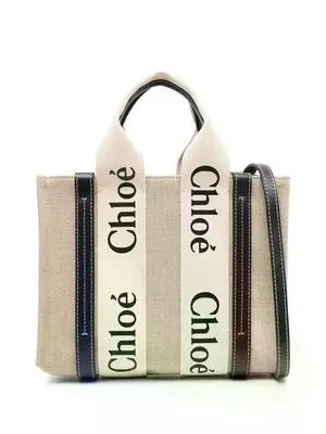 Chloé Woody Logo-strap Tote Bag - Neutrals