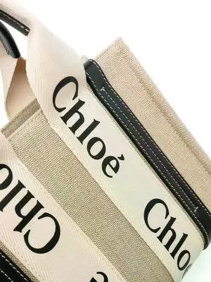Chloé Woody Logo-strap Tote Bag - Neutrals