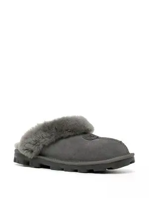 UGG Coquette Fur-trimmed Slippers - Grey