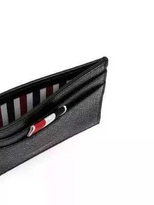 Thom Browne Grosgrain-tab Leather Cardholder - Black