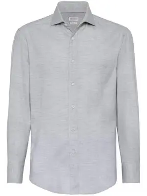 Brunello Cucinelli Plain Long-sleeve Shirt - Grey