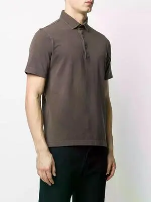 DRUMOHR Plain Short-sleeved Polo Shirt - Brown