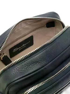 Santoni Tumbled Leather Shoulder Bag