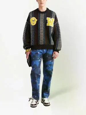 Off-White Intarsia-knit Logo-embellished Jumper
