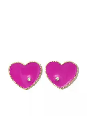 Yvonne Léon 9kt Yellow And Enamel Stud Earrings - Gold