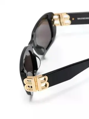 Balenciaga Dynasty Rectangle-frame Sunglasses - Black