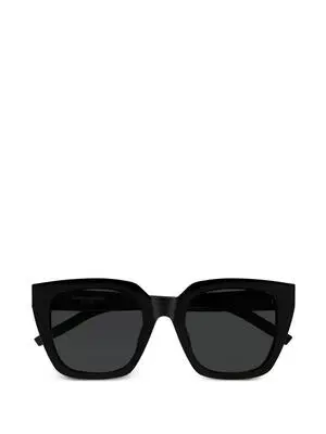 Saint Laurent Logo-plaque Sunglasses - Black