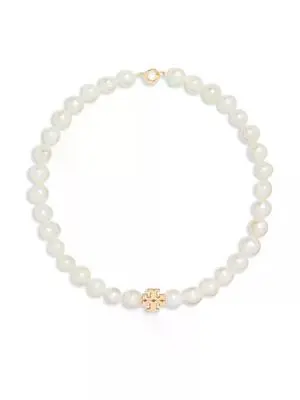 Tory Burch Kira Pearl Necklace With Double T Motif