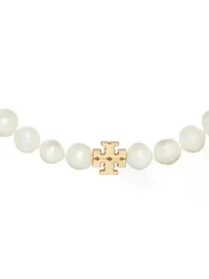 Tory Burch Kira Pearl Necklace With Double T Motif
