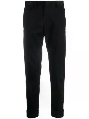 LOW BRAND Low-rise Cropped Tailored Trousers - Black