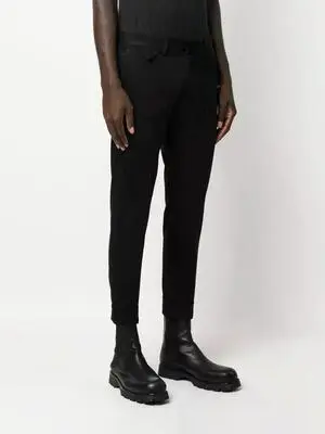 LOW BRAND Low-rise Cropped Tailored Trousers - Black