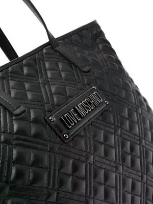 Moschino Logo-plaque Quilted Tote Bag