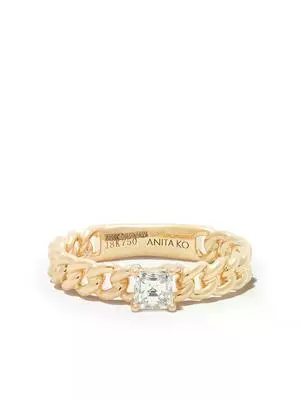 ANITA KO 18kt Yellow Diamond Chain-link Ring