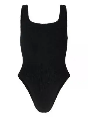 Hunza G Crinkle-effect Square-neck Swimsuit - Black