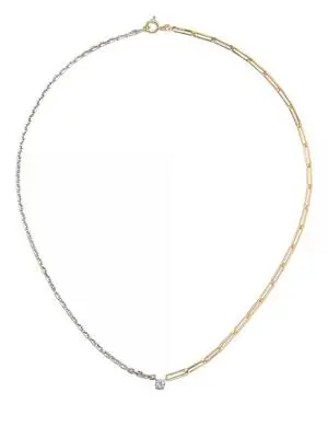 Yvonne Léon 18kt White And Yellow Gold Mixed Chain Diamond Necklace - Silver