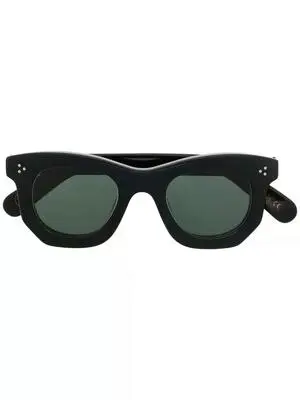 LESCA Ogre Geometric-frame Sunglasses - Black