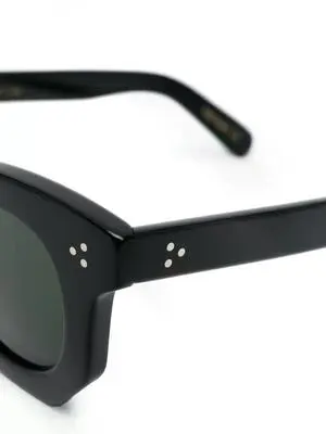 LESCA Ogre Geometric-frame Sunglasses - Black