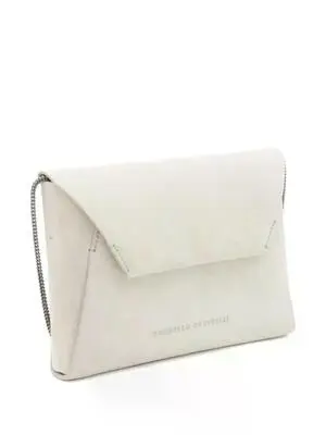 Brunello Cucinelli Clutch Bag With Chain-link Shoulder Strap