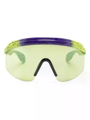 Gucci Oversize-frame Logo-embossed Sunglasses - Green