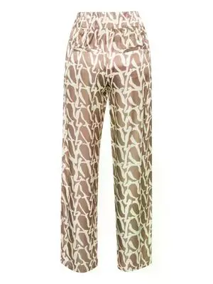 AERON Aurora Monogram-print Drawstring Trousers
