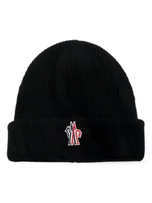 Moncler Embroidered-logo Beanie - Black