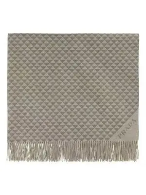 Prada Triangle-logo Blanket - Grey