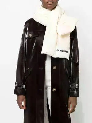 JIL SANDER Logo-print Padded Down Scarf - Neutrals