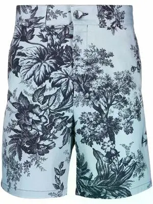 Erdem Floral-print Bermuda Shorts - Blue